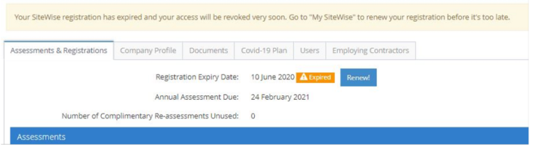 SiteWise - Contractor Prequalification System Help